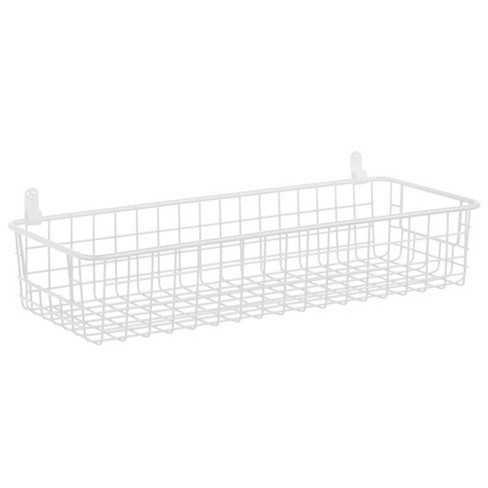 Mdesign Hanging Farmhouse Nursery Storage Organizer Basket - White : Target