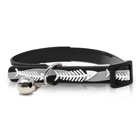 Hq Pets Fish Bone Design Pvc Collars With Secure Closure,black : Target