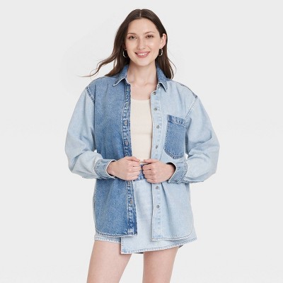 Allegra K Women's Denim Ruffled Short Sleeve Lightweight Peplum Hem ...