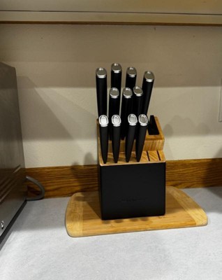 Kitchenaid 14pc 2-tone Block Knife Set Black: High Carbon Stainless ...