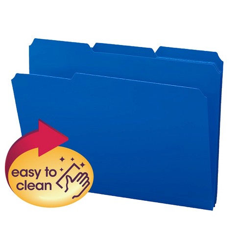 Smead Poly File Folder, 1/3-cut- Tab Letter Size, Blue, 24 Per Box ...