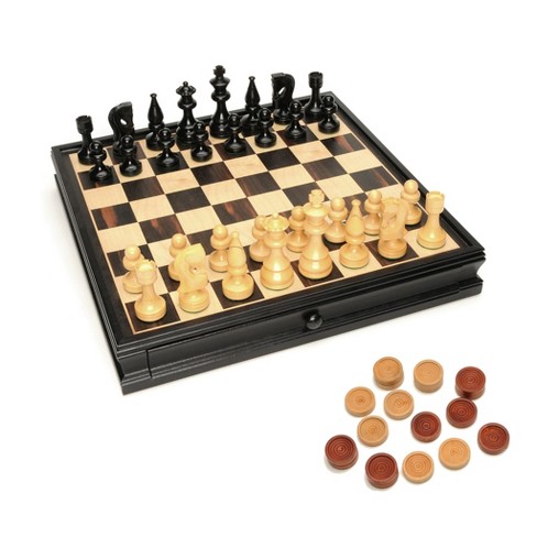 We Games Russian Style Chess & Checkers Game Set - Weighted Chessmen ...