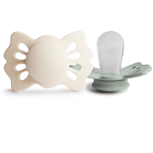 Frigg Lucky Symmetrical Silicone Pacifier 2-pack (0-6 Months) Cream ...