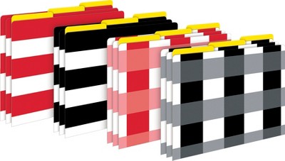 Barker Creek 18pk Buffalo Plaid & Wide Stripes Legal Size File Folders ...