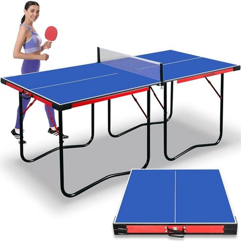 Serenelife Midsize Portable Ping Pong Table Set With Net - Blue : Target