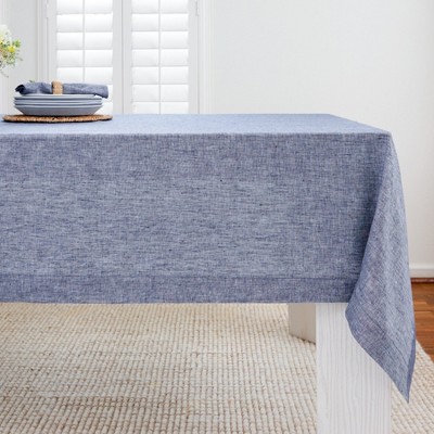 Solino Home Linen Tablecloth Chambray Indigo 60 x 144 Inches | Athena ...