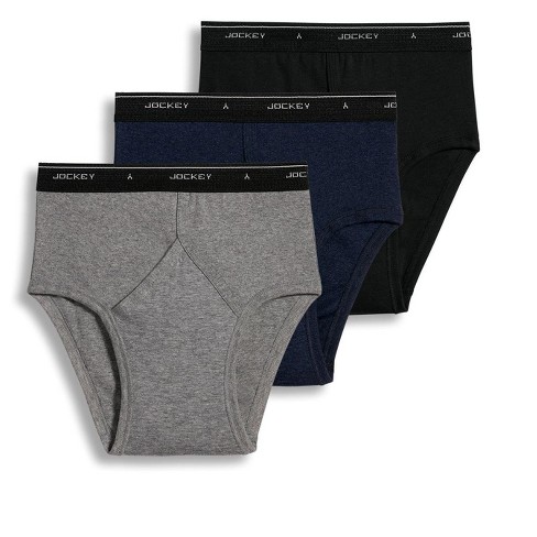 Jockey Men's Classic Low Rise Brief - 3 Pack 40 Denim/cinder Heather ...