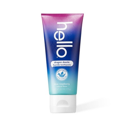Hello Dragon Dazzle Blue Fluoride Toothpaste - Raspberry - 4.2oz : Target