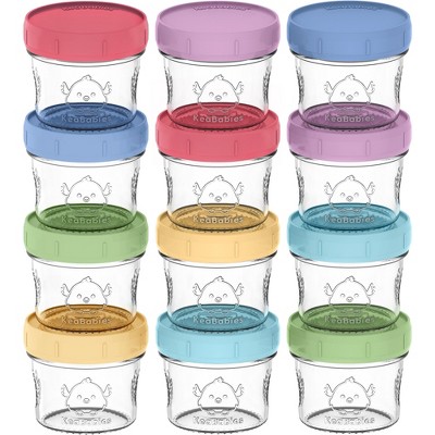 12pk Prep Baby Food Storage Containers, 4 Oz Leak-proof, Bpa Free Glass ...
