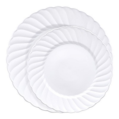 Smarty Had A Party White Flair Plastic Dinnerware Value Set (144 Dinner ...