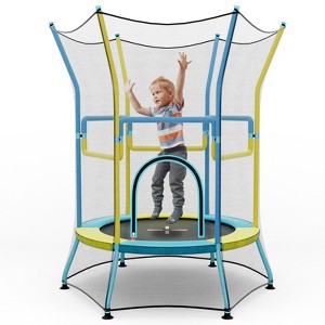 Gymax Mini Kids Recreational Trampoline w/ Safety Enclosure Net Foam ...