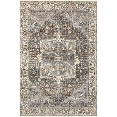 Nuloom Philippa Traditional Medallion Fringe Area Rug 5x7, Brown : Target