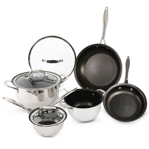 Wolfgang Puck 9-piece Stainless Steel Cookware Set; Scratch-resistant ...