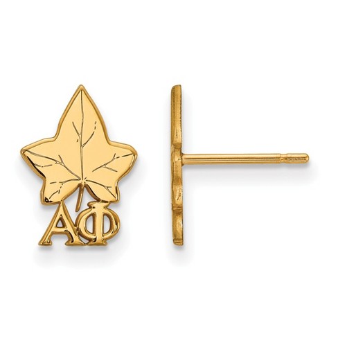 Black Bow Jewelry 14k Yellow Gold Plated Sterling Silver Alpha Phi ...