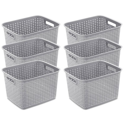 Sterilite Tall Wicker Weave Plastic Laundry Hamper Storage Basket : Target