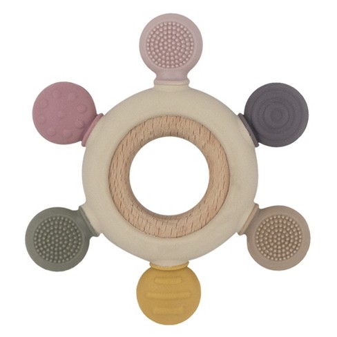 Living Textiles|playground Silicone Wheel Teether Rose : Target