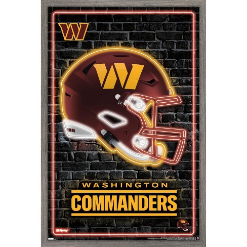 Trends International Nfl Washington Commanders - Neon Helmet 23 Framed ...
