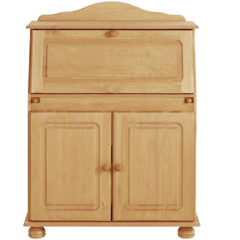 Realrooms Chester Solid Wood Storage Desk With Bottom Closed Storage ...