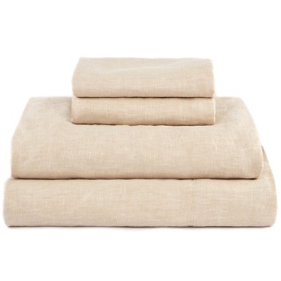 100% French Linen Sheet Set - Twin Xl - Putty Heather | Bokser Home ...
