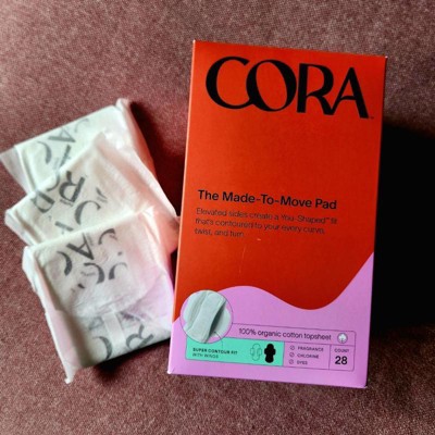 Cora Made-to-move Super Pads With Wings Organic Cotton Topsheet Ultra ...