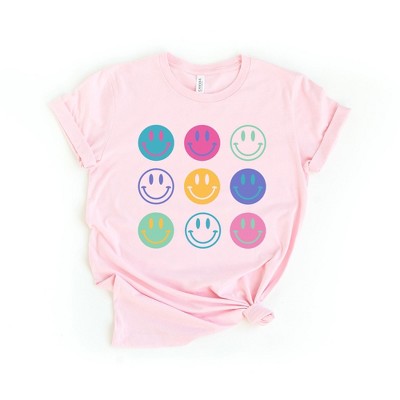 Simply Sage Market Women's Stacked Smiley Faces Short Sleeve Graphic ...