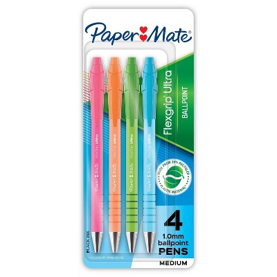 Paper Mate 4pk Ballpoint Pens Black Ink Flexgrip Ultra: 0.7mm Point ...