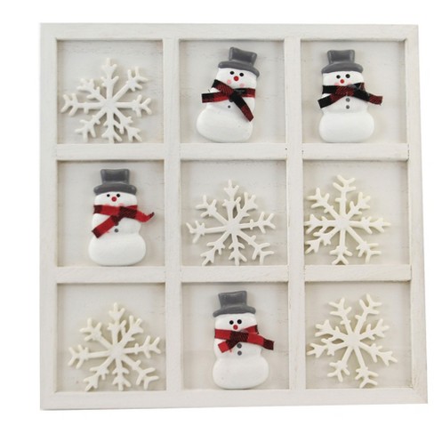 9.0 Inch Snowman Tic Tac Toe Snowflakes Winter Figurines : Target