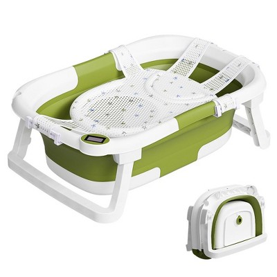 Napei Collapsible Baby Bathtub for Infants and Toddlers, with Bath Net ...