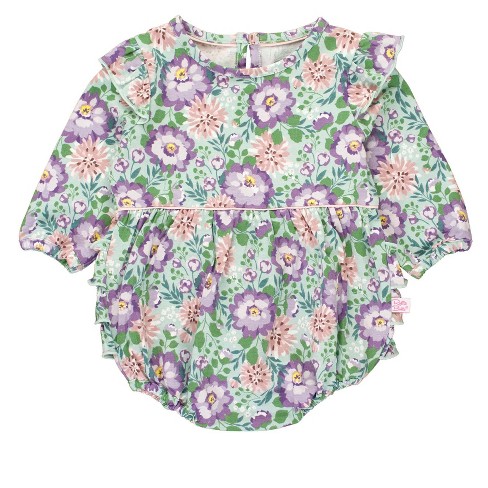 Rufflebutts Baby Toddler Girls Long Sleeve Flutter Bubble Romper - Alpine Floral, 2t : Target