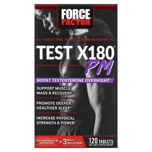 Force Factor Test X180 Pm, Nighttime Testosterone Booster, 120 Tablets ...