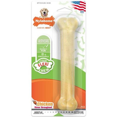 Nylabone Flexi Chicken Flavor Chew Dog Bone Toy - Wolf (1 Pack) : Target