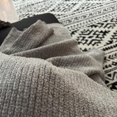 50"x60" Shiny Waffle Chenille Knit Throw Blanket - Evergrace : Target