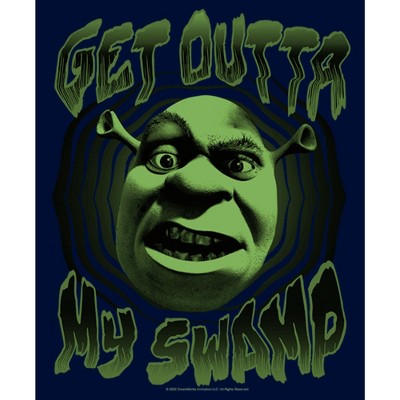 Boy's Shrek Get Outta My Swamp Shrek Face T-shirt - Navy Blue - Medium ...