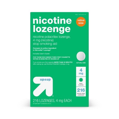Nicotine 4mg Mini Lozenge Stop Smoking Aid - Mint - 81ct - Up & Up ...
