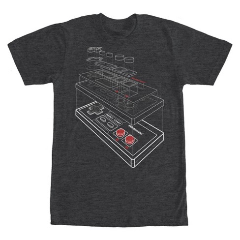 Men's Nintendo Layered Nes Controller T-shirt : Target