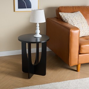 Kings Brand Furniture Theo Side Table Round Black Modern Design : Target