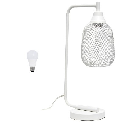 Elegant Designs 19" Industrial Mesh Wire Desk Lamp (includes Led Light ...