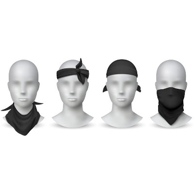 Balec 6 Pack Plain High Standard Bandanas Scarf Wristband Protective ...