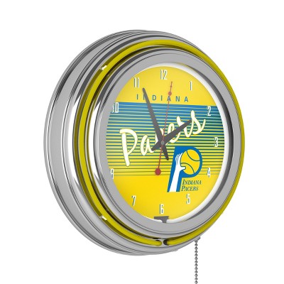 Indiana Pacers Hardwood Classics Retro Neon Wall Clock : Target