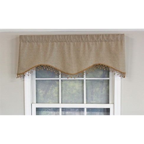 Natural Linen Cornice 3" Rod Pocket Valance 50" X 17" Flax By Rlf Home ...