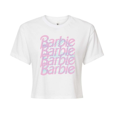 Women's - Barbie - Dreamhouse Stacked Logo Cropped Graphic T-shirt : Target
