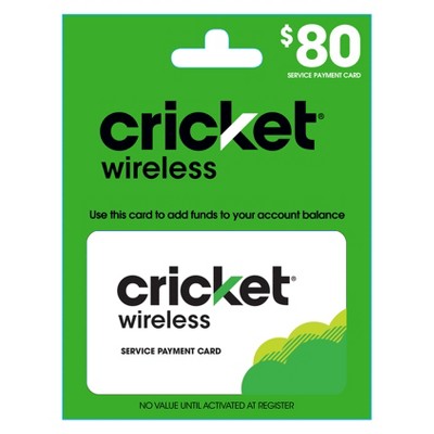 Cricket Wireless Prepaid $80 Refill Card (email Delivery) : Target