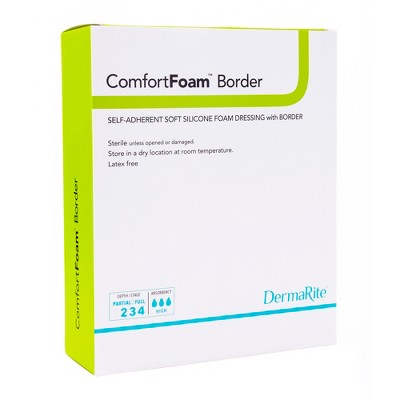 Comfortfoam Border Adhesive Foam Dressing, 4 In X 8 In, 1 Count, 5 ...
