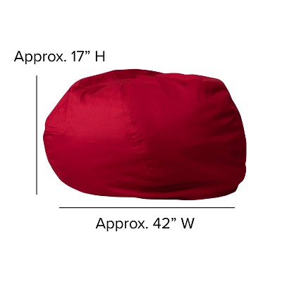 Emma And Oliver Oversized Solid Red Refillable Bean Bag Chair For All ...