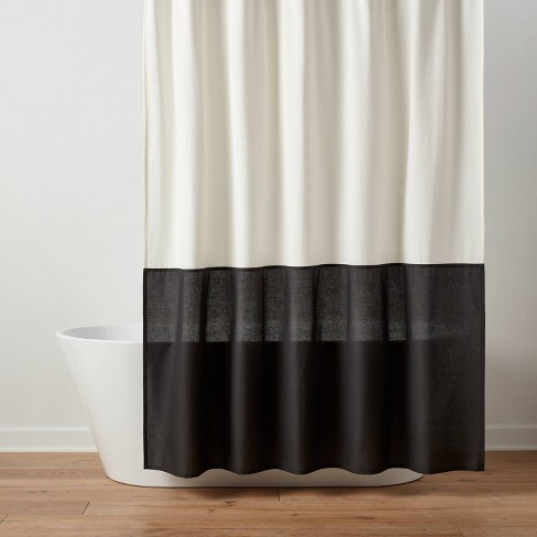 Modern Colorblock Shower Curtain Black/cream - Threshold™ : Target