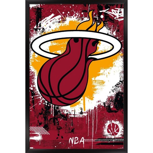Trends International Nba Miami Heat - Maximalist Logo 23 Framed Wall ...