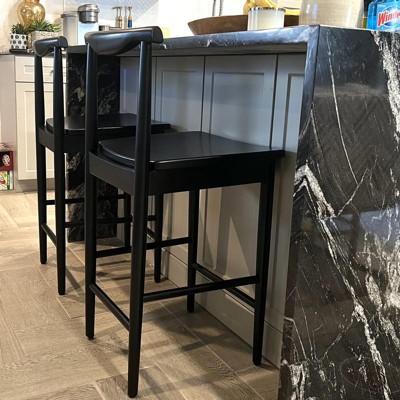 Biscoe Wood Counter Height Barstool Black - Threshold™ : Target