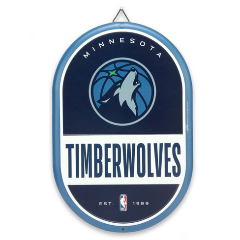 Nba Minnesota Timberwolves Embossed Metal Pill Wall Sign : Target