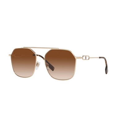 Burberry Be 3124 110913 Womens Square Sunglasses Light Gold 57mm : Target
