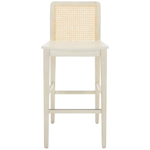Benicio Rattan Bar Stool (set Of 2) - White/natural - Safavieh : Target